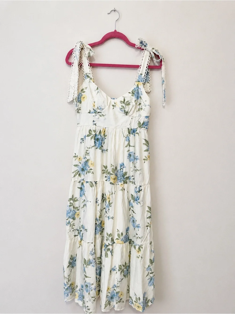 Blu Pepper | Dresses | Blu Pepper Cream Maxi Dress With Blue Green ...
